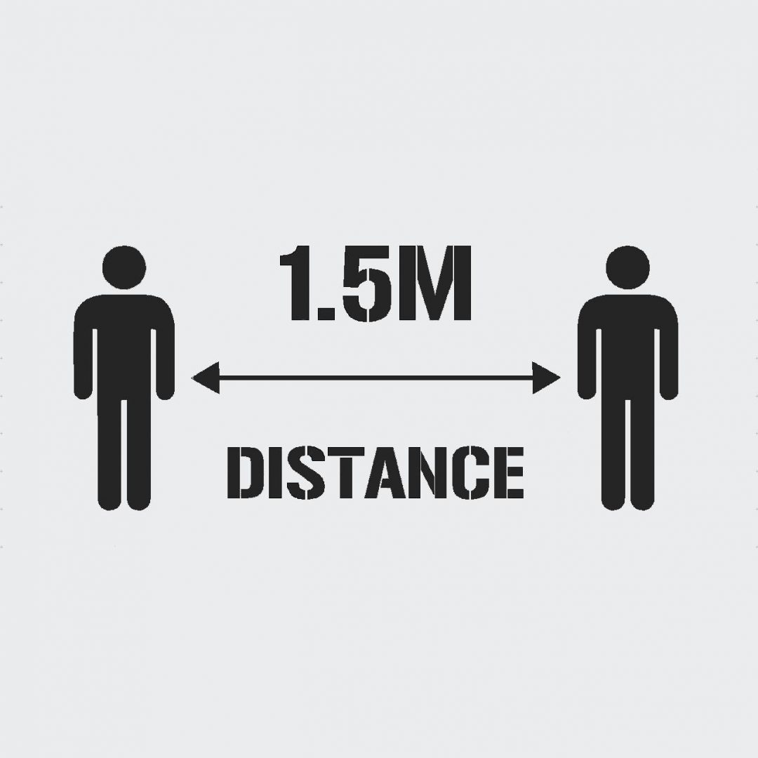 COVID 1.5m Social Distance Stencil - Stencils Australia